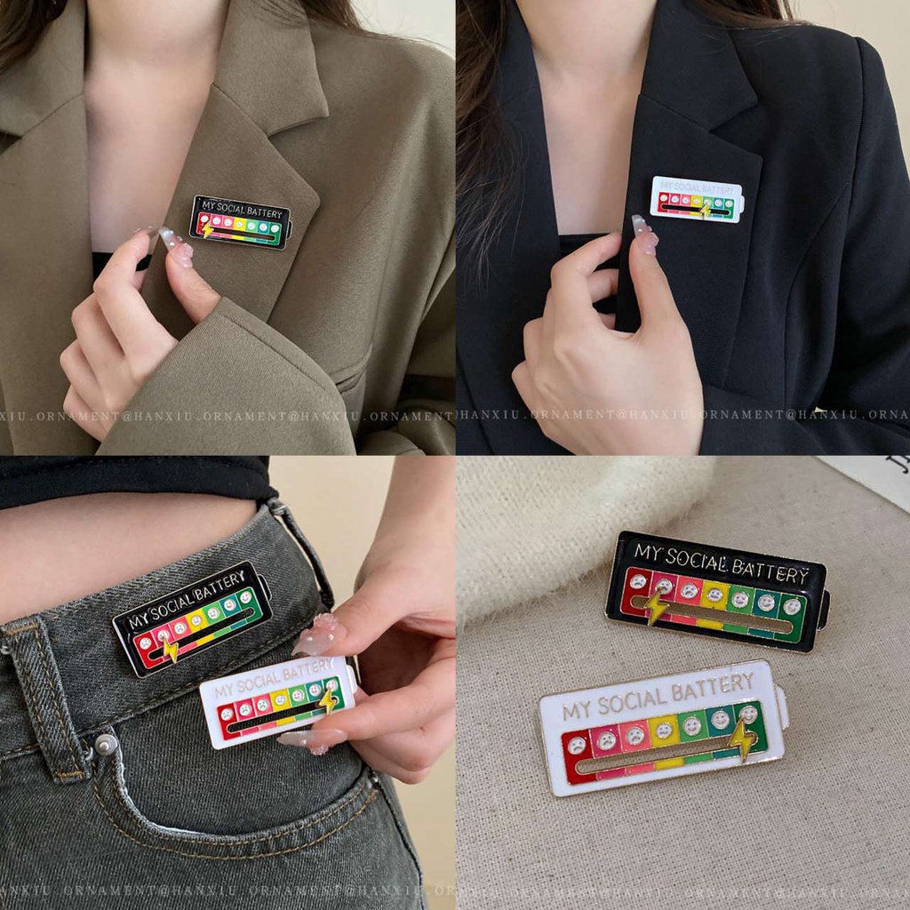 Personality Can Slide Brooch Pin Mood Changing Badge Lightning Pin ...