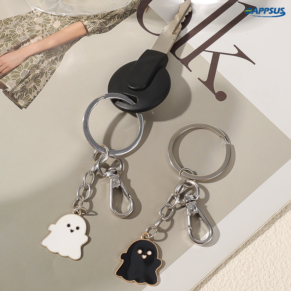 Funny Cartoon Black White Little Ghosts Car Key Rings/ DIY Trendy ...