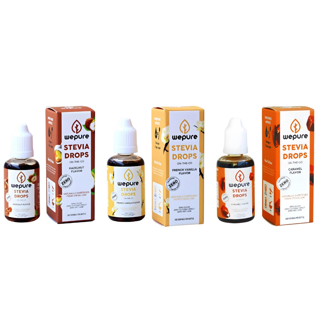 wepure Stevia Drops Flavored Natural Liquid Sweetener 30ml | 500 ...