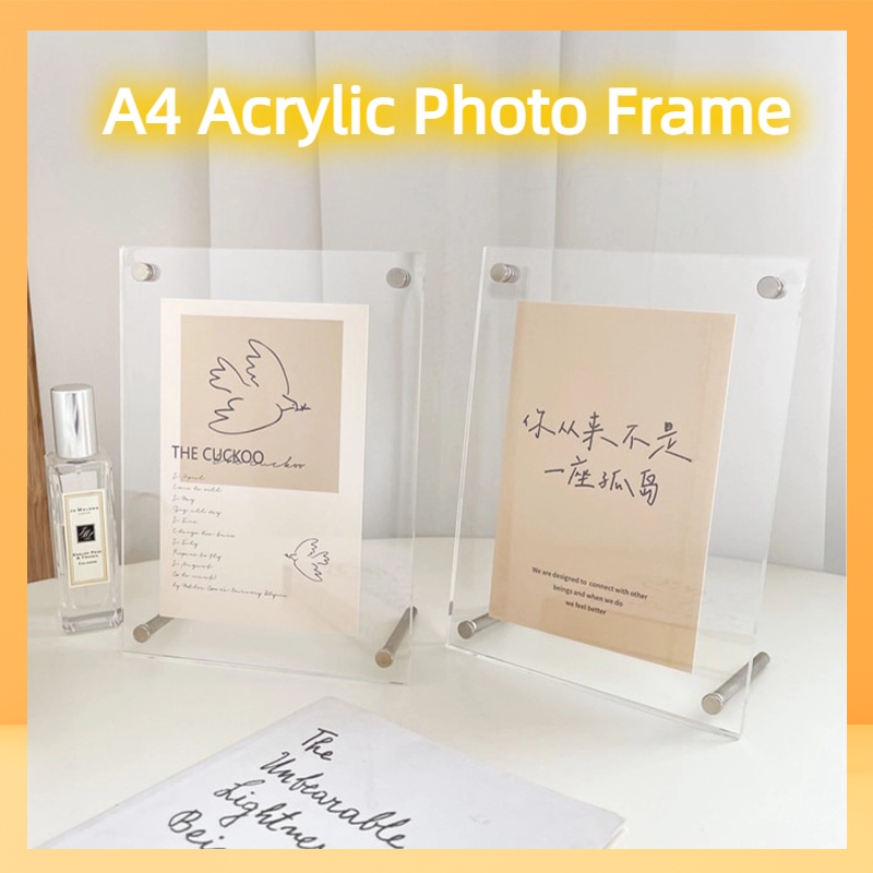 A4 Acrylic Photo Frame Home Picture Frames Poster Display Stand Paper ...