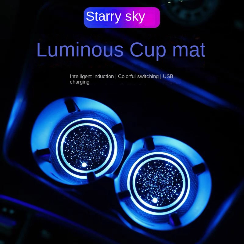 Ready Stock Car Luminous Water Coaster Colorful LED Atmosphere Lights ...
