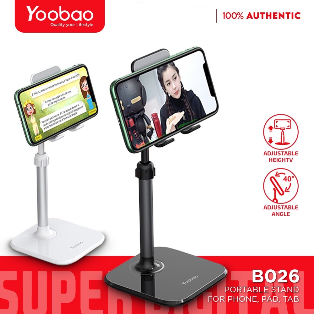 Yoobao B026 Portable Stand Adjustable Desktop Phone or Pad Holder | Shopee Philippines