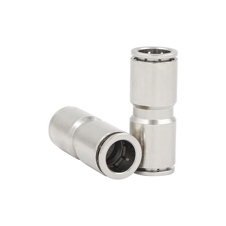 Brass Nickel-Plated PU Trachea Quick Connector Pneumatic Straight ...