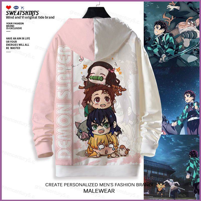 CWC Anime Demon Slayer 3D Coat Cosplay Jacket Unisex Long Sleeve Top ...