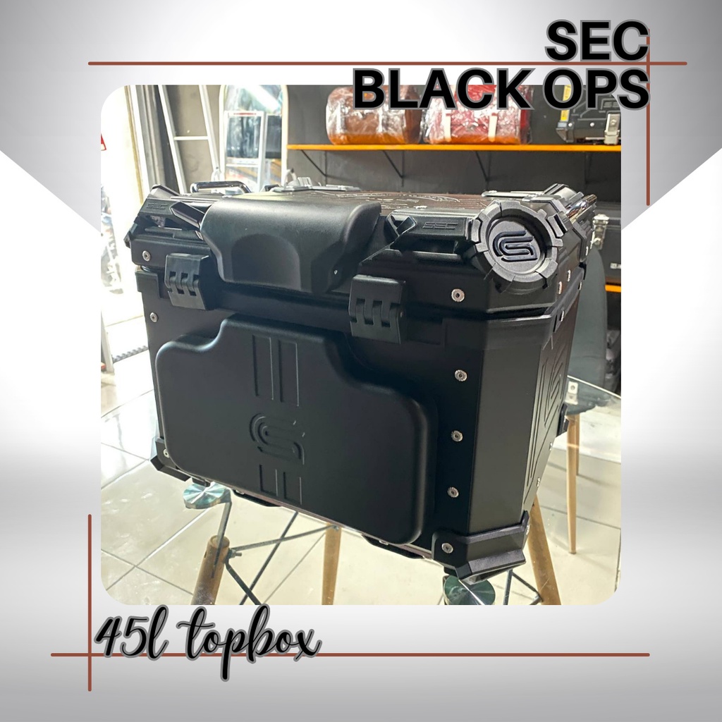 SEC black ops operation 45 liter aluminum topbox black ripple | Shopee ...