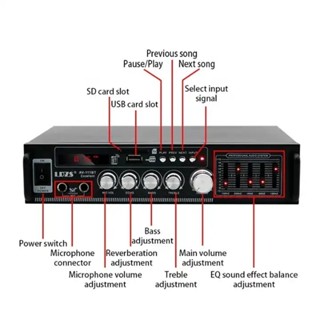 AV-111BT or 333BT 800W Bluetooth 5.0 Amplifier for speaker，2.0 Channel ...