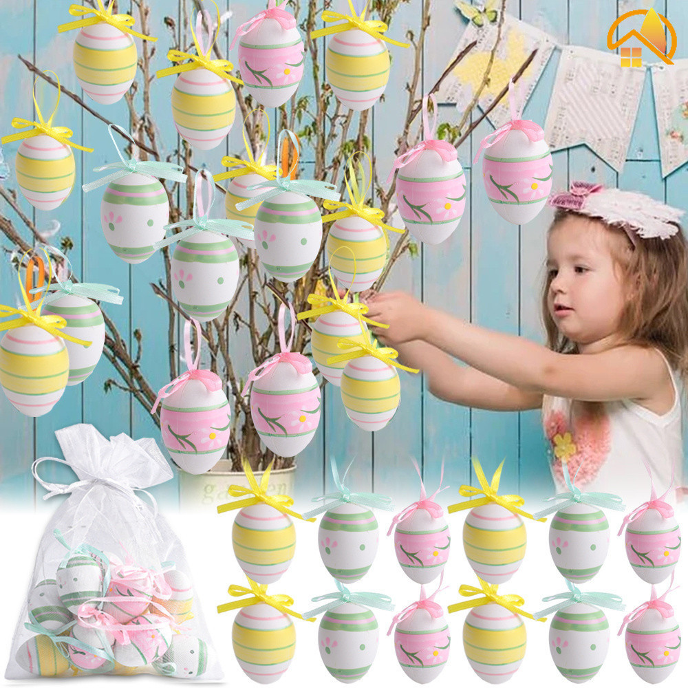 Easter Day Colorful Egg Pattern Hanging Ornament / Rabbit Carrot Shape ...