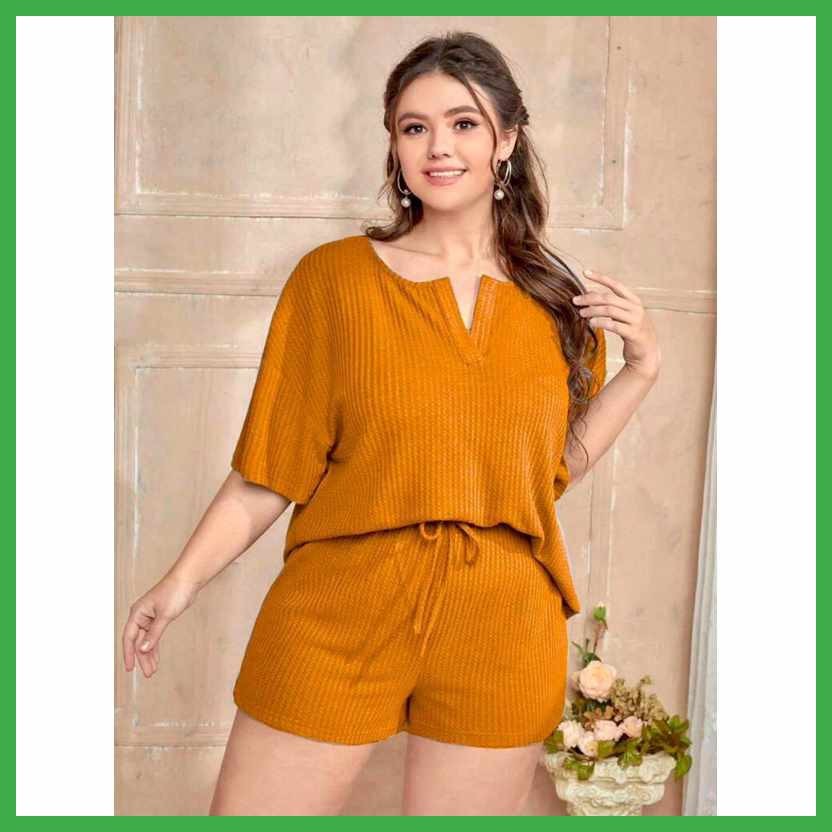 Bella$N>Plussize'DX:Terno~MC?Set*mB?waffle*sE?knitted*Wg?|plain | Shopee Philippines