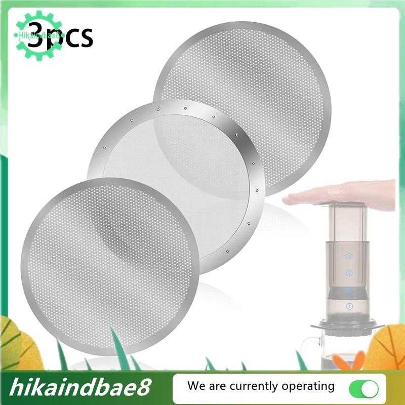 [hIkAi] 3 Pack Metal Reusable Coffee Filter Mesh for AeroPress Coffee ...