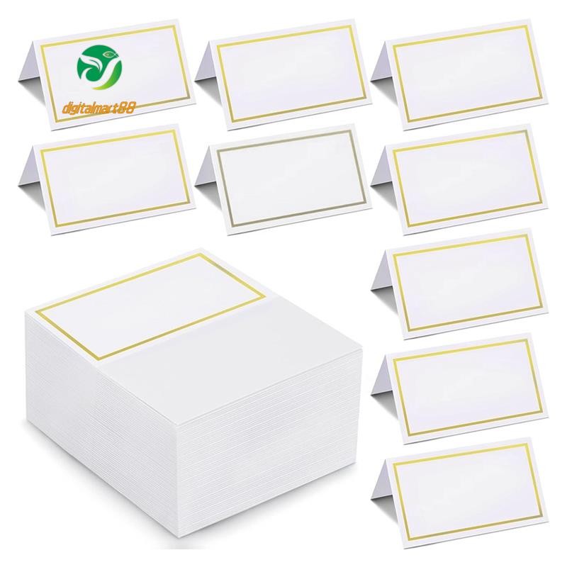 150Pcs Place Cards with Foil Border Table Tent Cards Texture Seating ...