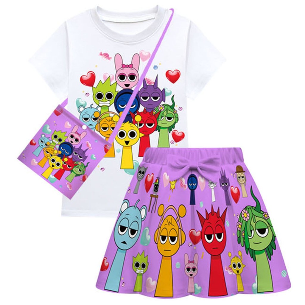 Sprunki Incredibox Skirt for Kids Girls 2-10 Year Old Print Cartoon ...