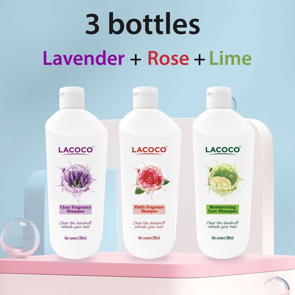 LACOCO 3 Flavor shampoo smooth anti-dandruff fluffy Strong and long ...