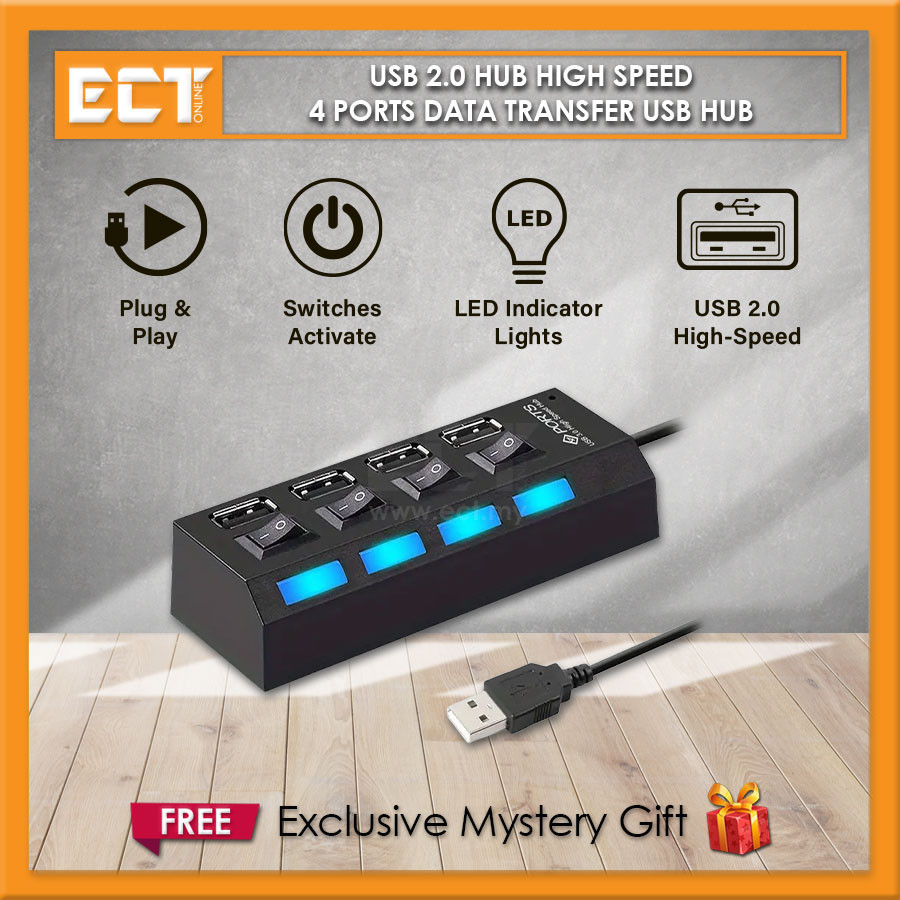 USB 2.0 Hub High Speed 4 Ports / 7 Ports Data Transfer USB Hub with LED ...