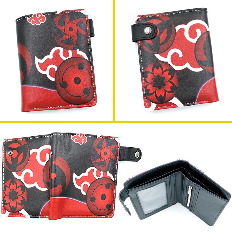 Carton Anime Naruto Itachi Uchiha Hatake Kakashi Short PU Folding ...