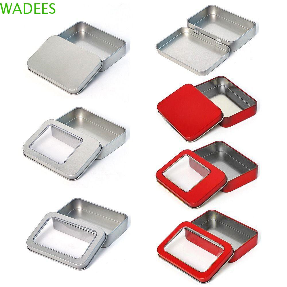 WADEES Tin Box with Clear Window Lid, Multicolor Rectangular Nail Art ...