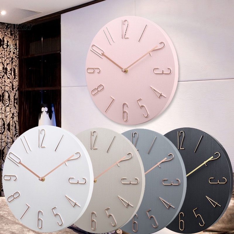 Nordic Style Wall Clock Sleek Silent Living Room Fashion Modern Mute ...
