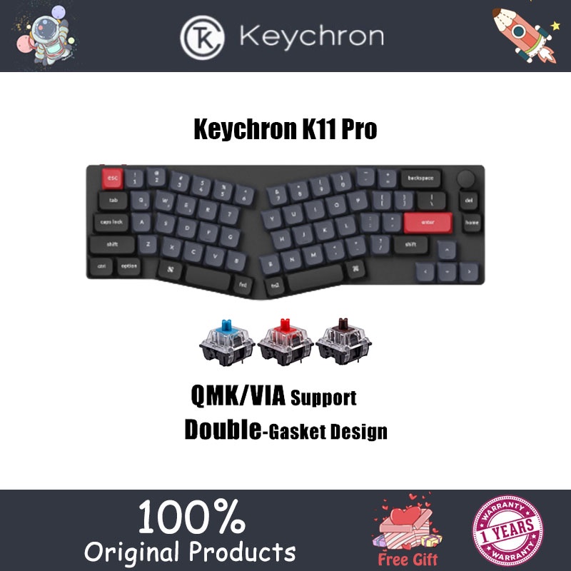 Keychron K11 Pro QMK/VIA Alice Layout Wireless Mechanical Keyboard ...
