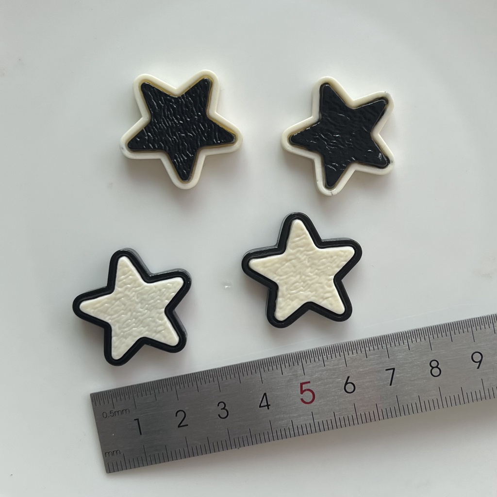 cool black&white star Fashion accessories crocs charms accessories ...