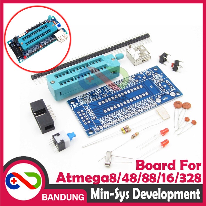 Avr Isp Minimum System Development Board For Atmega8 Atmega48 Atmega88 Atmega328 Shopee 7835