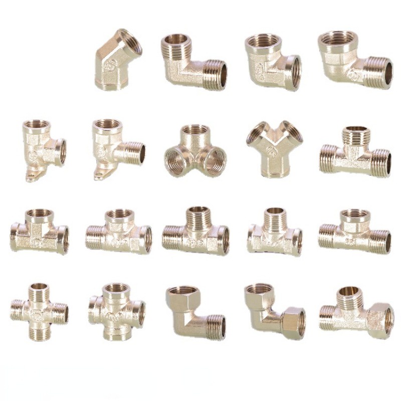[XNY] 4 Points Copper Plating Pipe Fittings Copper Live Connection Tee ...