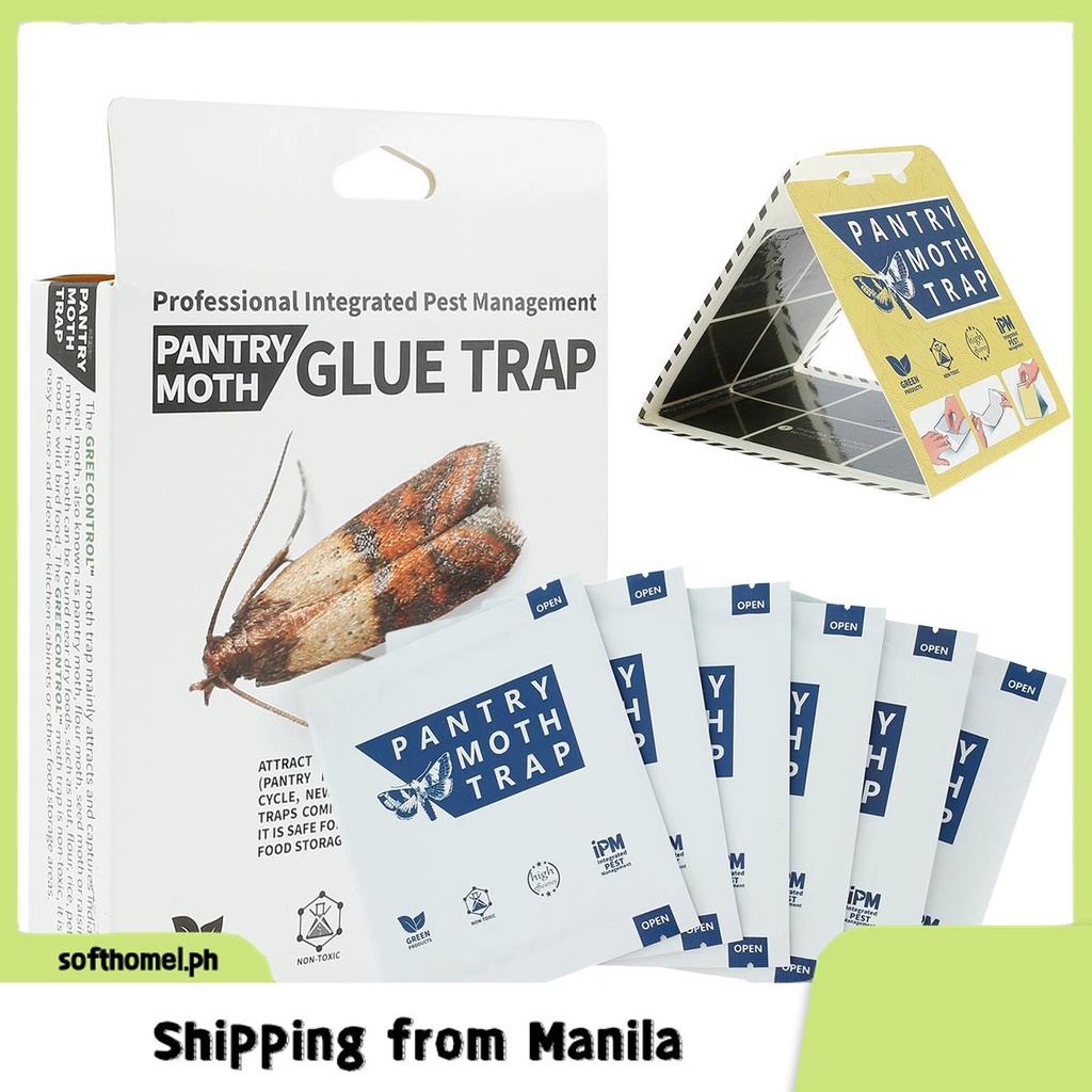 6pcs Pantry Moth Traps Eco-Friendly Moth Traps Non-Toxic Sticky Glue Moth Trap with Pheromones ...