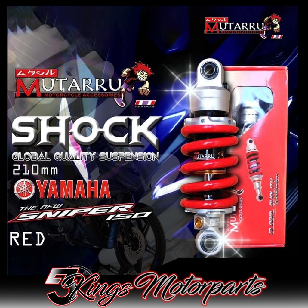 ORIGINAL MUTARRU INVERTED REAR SHOCK V2 ADJUSTABLE REBOUND FOR SNIPER 150 / SNIPER 155 / 210MM ...