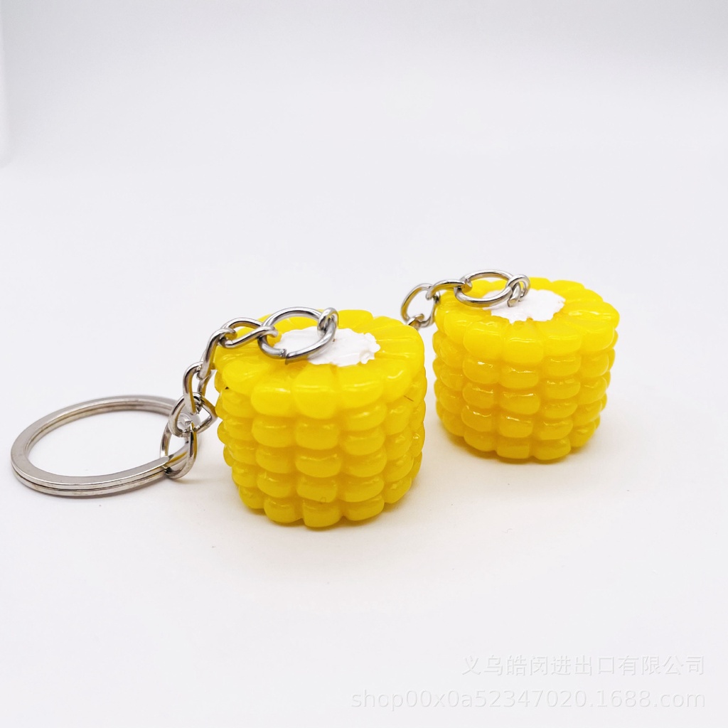 Creative Simulation Food Cartoon Corn Keychain Bag, Car Keychain ...