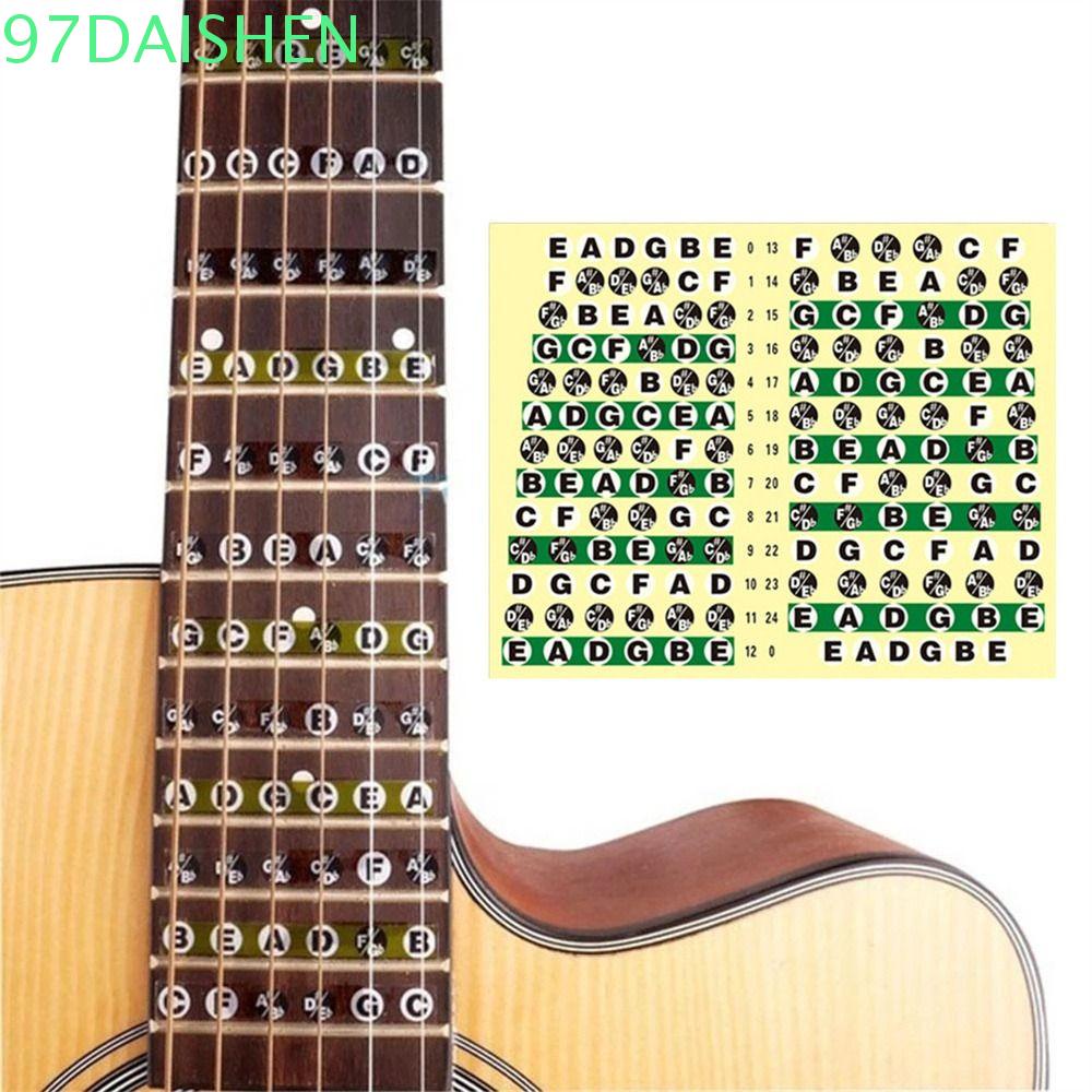 DAISHEN Guitar Scales Stickers Learning Guitar Accessories Frets Note Decal Fingerboard Stickers ...
