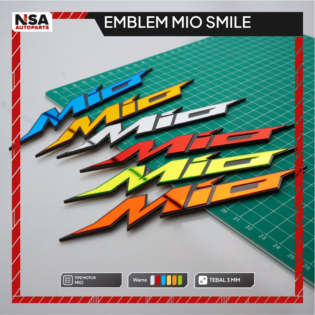 MIO SMILE SPORTY EMBLEM 2PCS MIO LOGO embossed 3D YAMAHA MIO JAPAN 151 ...