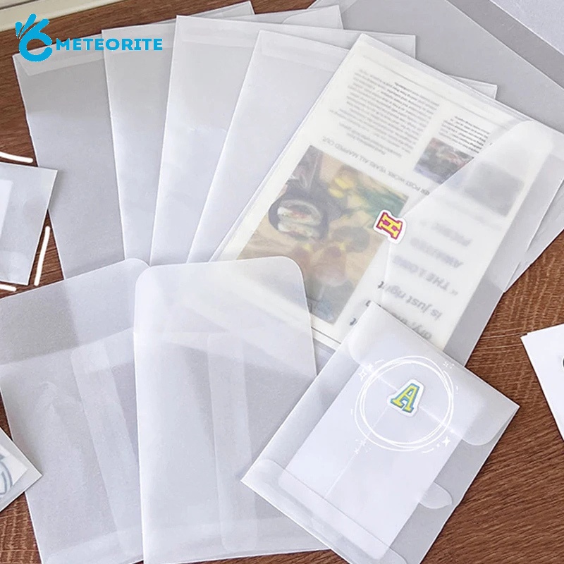 S/M/L Blank Translucent Paper Envelope/ White Paper Protective Cover ...
