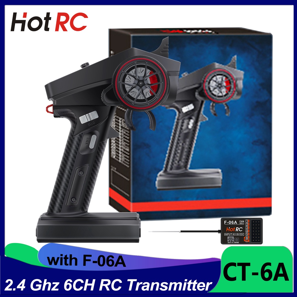 HOTRC CT-6A 2.4GHz 6CH 6 Channels One-handed Control Radio Transmitter ...