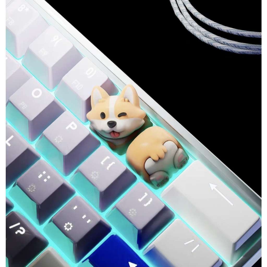 Corgi Keycap Animal Party Keycap Mechanical Keyboard Creative Unique ...