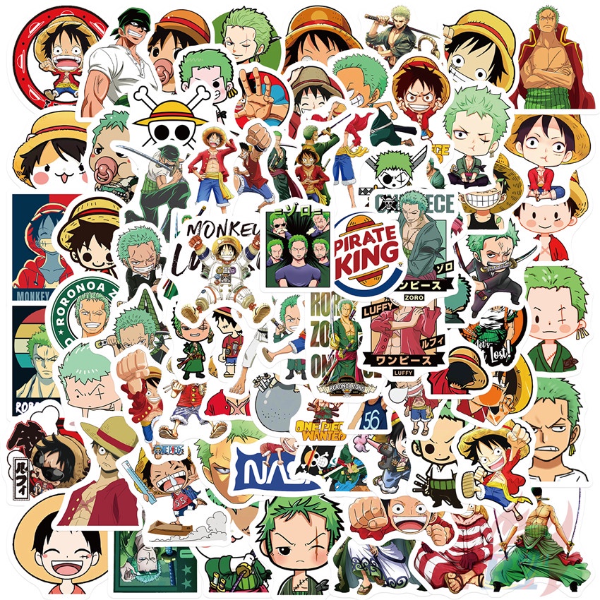 100Pcs/Set Luffy & Zoro Stickers Waterproof DIY Fashion Decals Doodle ...