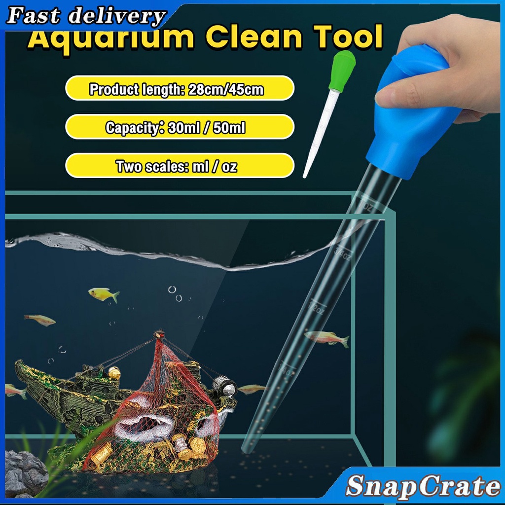 Snap Aquarium Clean Tool Fish Tank Siphon Pump Water Changer 30ml 50ml ...