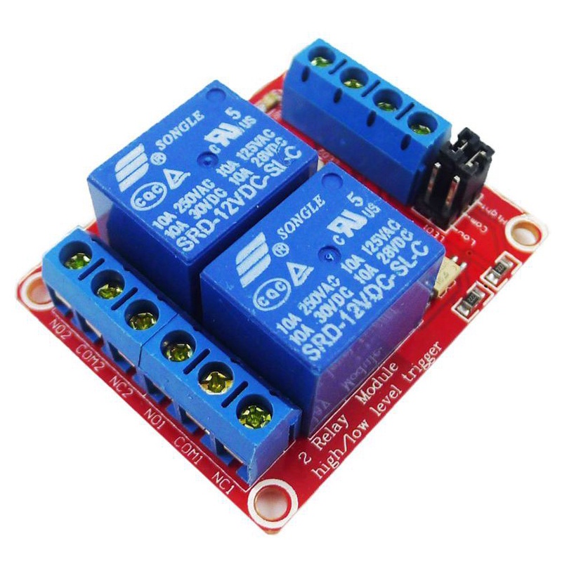 DC 12V 2 Channel Relay Module with Optocoupler Isolation H/L Level Triger for Arduino | Shopee ...