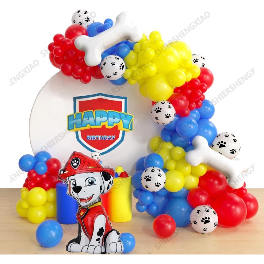 81pcs PAW Patrol Theme Balloon Set Marshall Bones Aluminum Film ...