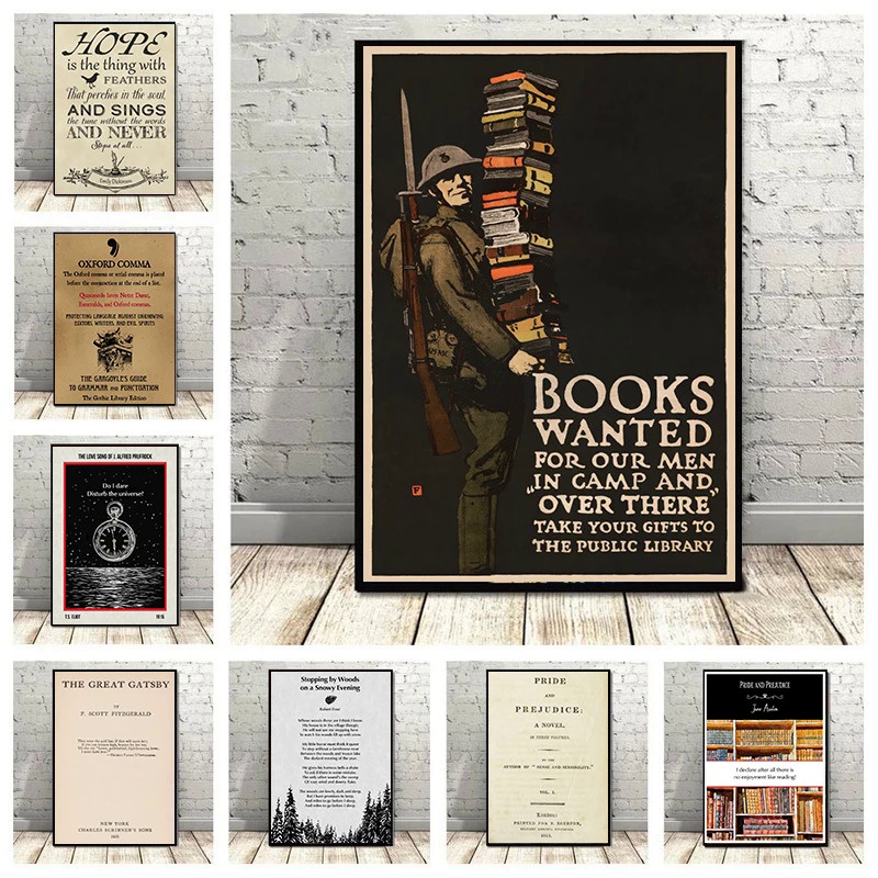 Classic Book Poster The Great Gatsby/T.S.Eliot/ Jane Austen Literary ...