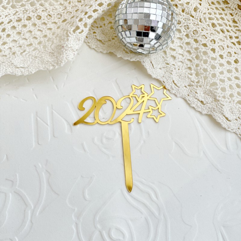 Acrylic Hello 2024 Cake Topper,Welcome 2024 cake decoration,New Year's ...