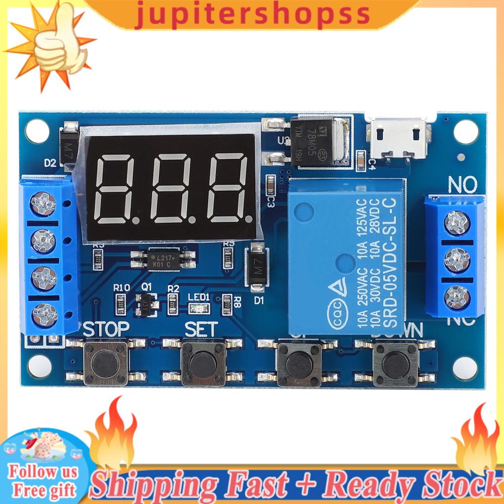 Jupitershopss Relay Board Cycle Timing Circuit Switch Timer Delay Trigger Module 6-30V Micro USB ...