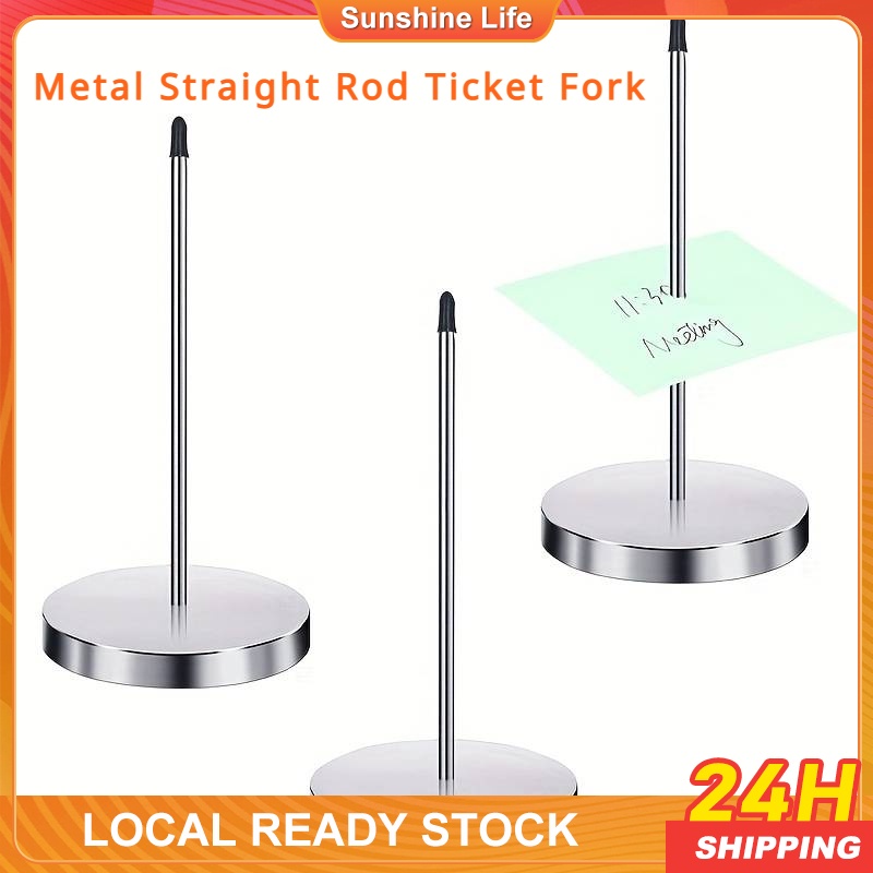 Restaurant Receipt Holder Metal Straight Rod Ticket Fork Silver Color ...