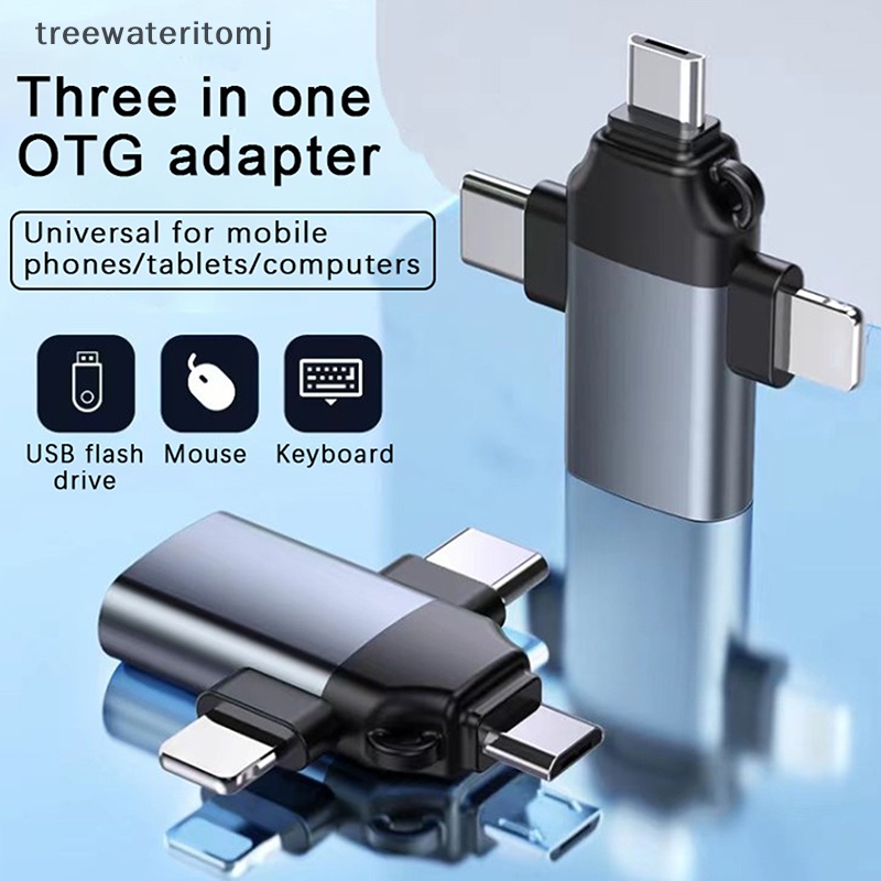 TJ 3-in-1 OTG Adapter USB3.0 To IOS Converter Type-C Micro USB Flash ...
