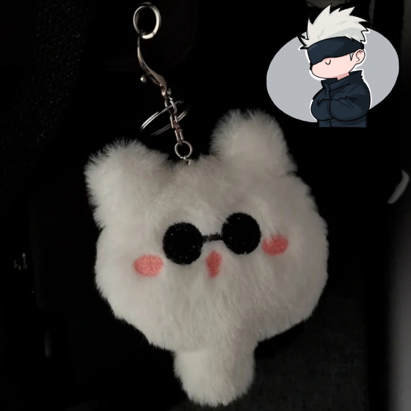 Anime Jujutsu Kaisen Satoru Gojo White Cat Plush Pendant Cosplay Cute ...