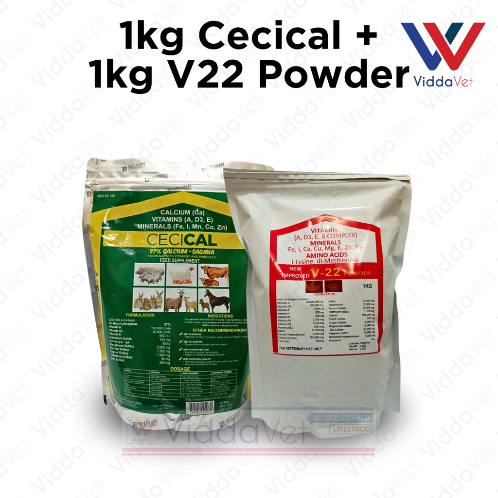 1kg Cecical Powder+1kg V22 Powder 1kg cecical vitamins 1kg V22 calcium ...