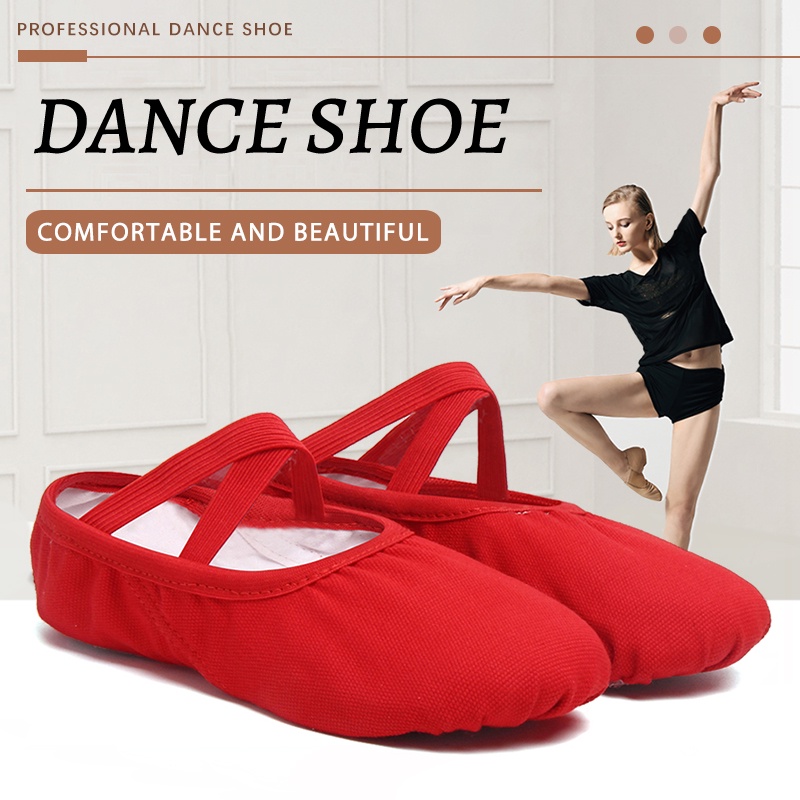 Ballet Shoes Adult Girls Canvas Soft Ballet Dance Shoes Ballerina Flat ...