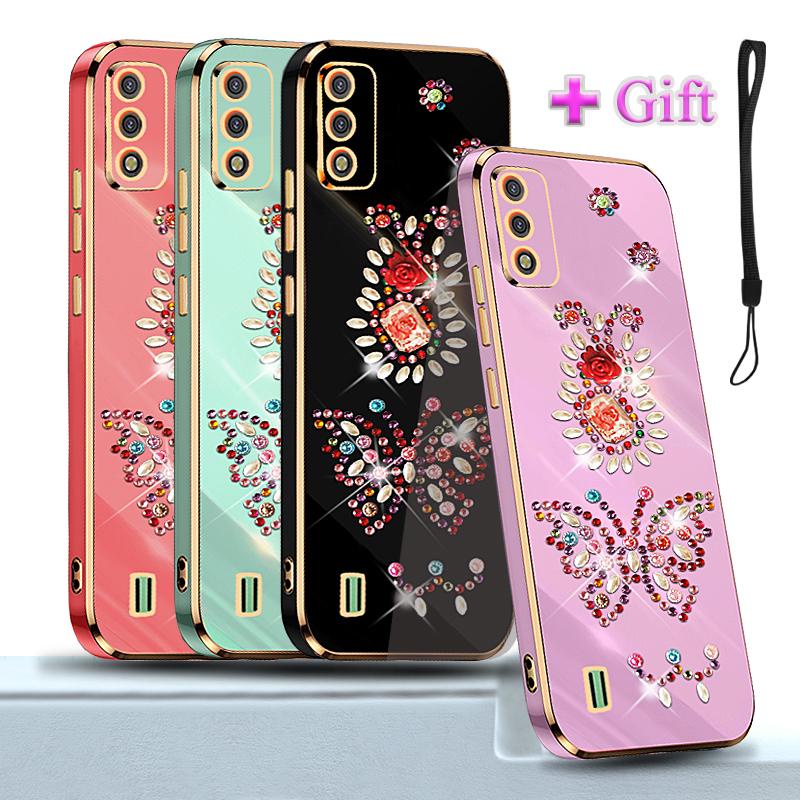 For ITEL A37 A26 Case Plating Casing Plating Casing DIY Diamond Inlaid ...