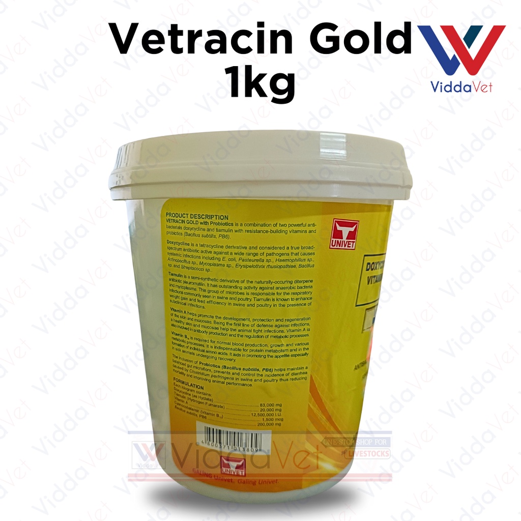 Vetracin Gold Soluble Powder 1kl Vetracin gold powder 1 kg Viddavet ...