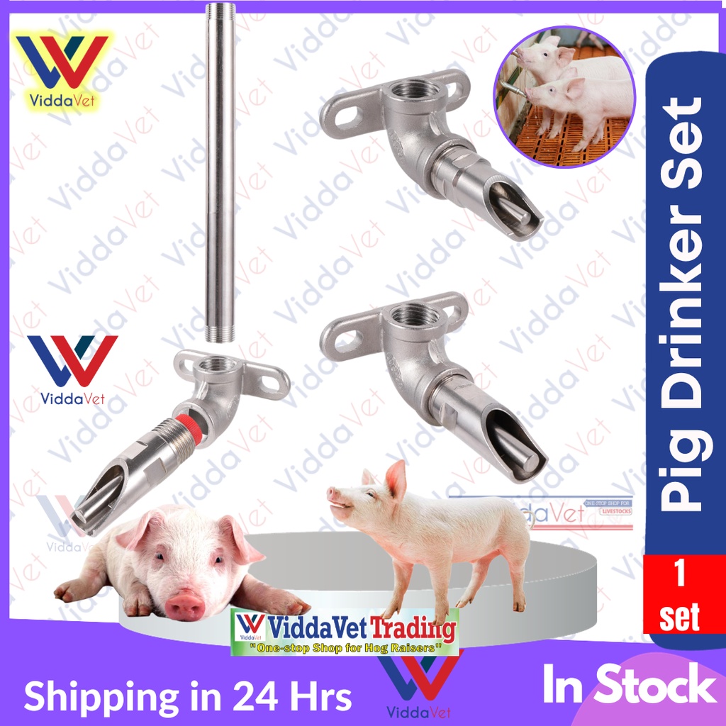 Viddavet Piglet Automatic drinker Kit • Pig drinker stainless steel ...