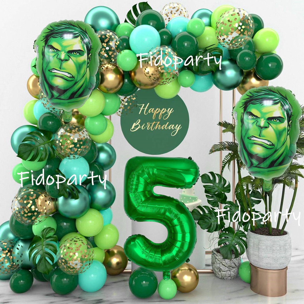 Green Hulk Balloons Garland Arch Kit Superhero Theme Boys Party ...