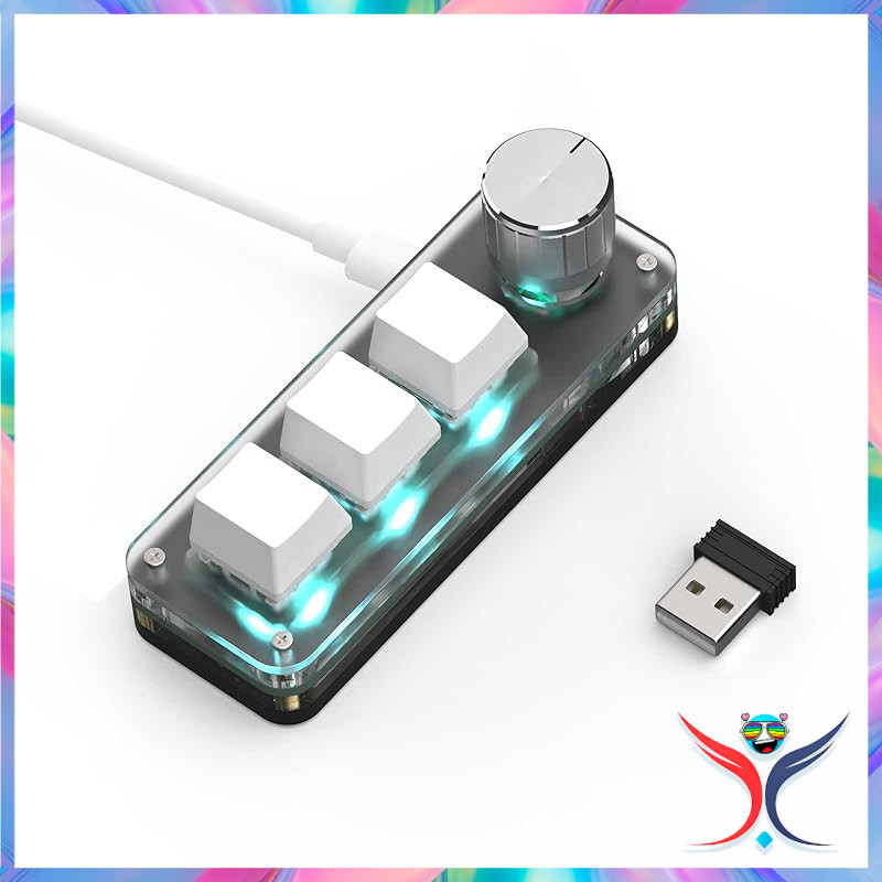 Compact RGB Mechanical Macro Keyboard with Customizable Keys and Rotary ...