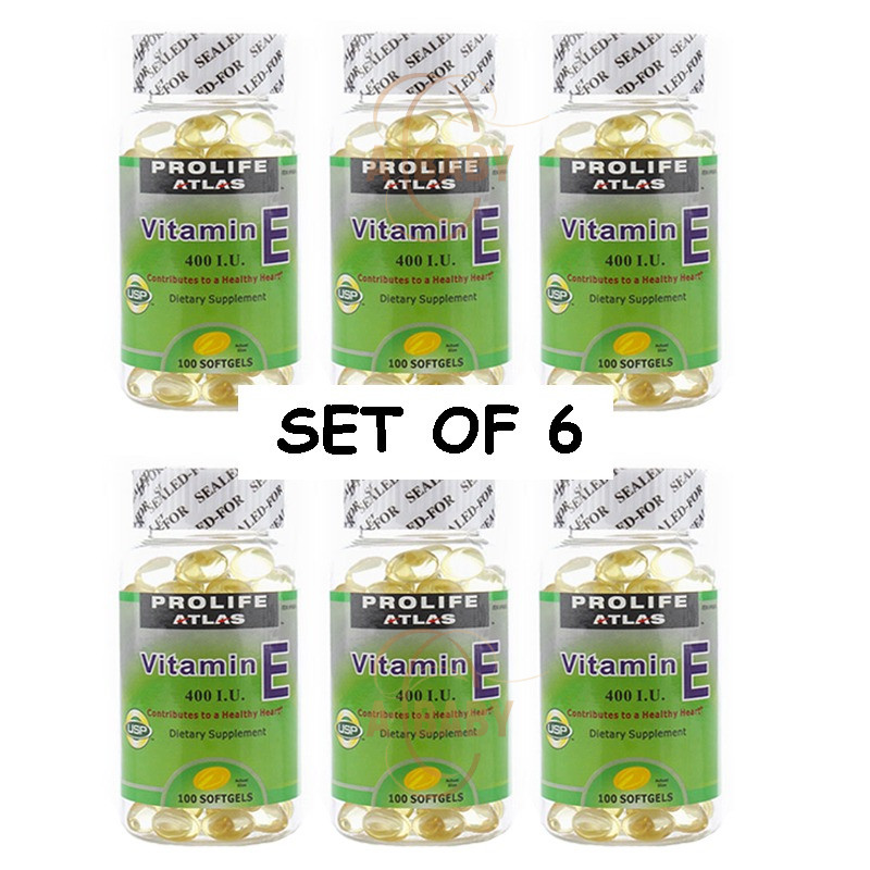 (SET OF 10PCS) Prolife Atlas Vitamin E 400IU 100pcs Softgels Supplement ...